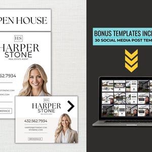 Real Estate Sign Bundle | Modern Yard Signs, Open House, Pointer Sign ...