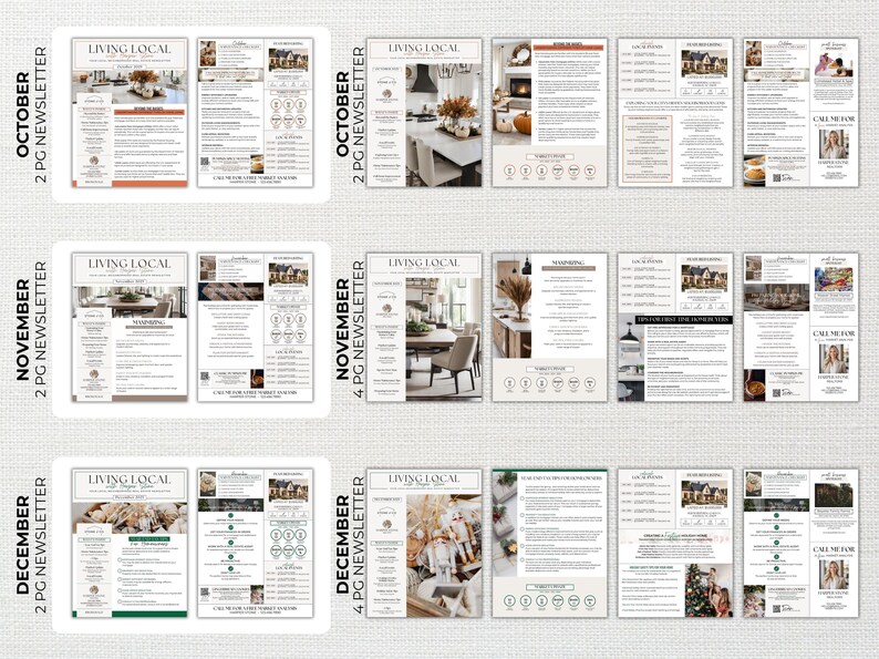 2025 Real Estate Newsletter Template Bundle Canva Templates Bundle Year ...