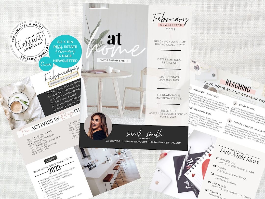 Real Estate February Newsletter, Real Estate Template, Real Estate ...