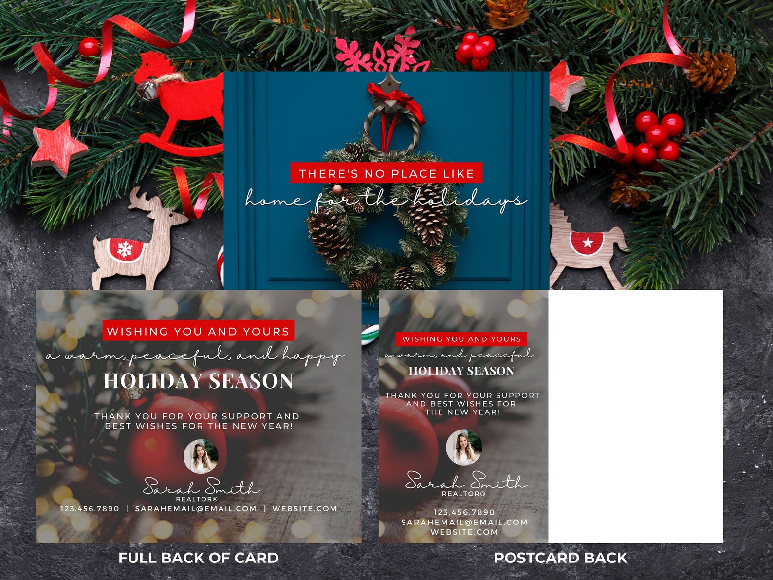 Canva Editable Christmas Card Template, Entrepreneur Holiday Card ...
