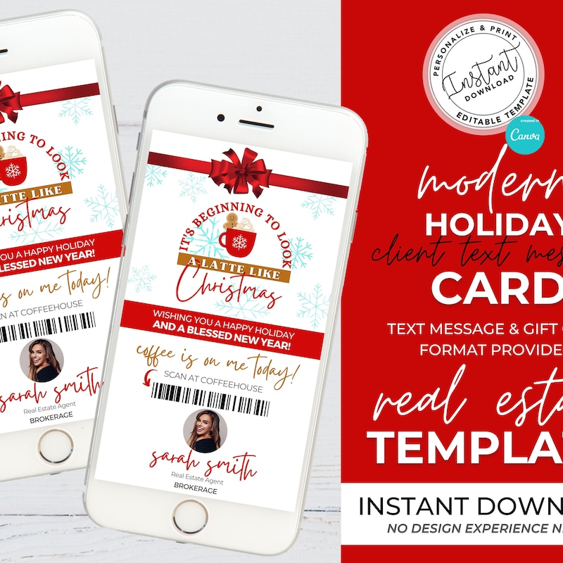 Realtor Holiday Text Card - Etsy