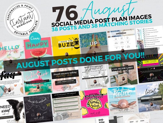 Real Estate August Social Media Post Real Estate Marketing - Etsy