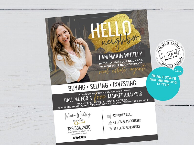 Realtor Hello Neighbor Letter Real Estate Letter Realtor - Etsy