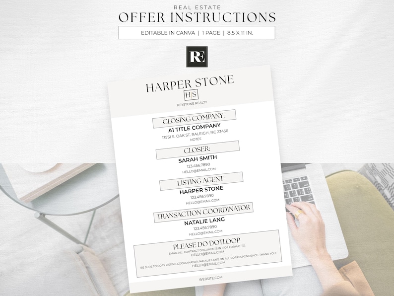Real Estate Offer Instructions, MLS Offer Details Real Estate Canva ...