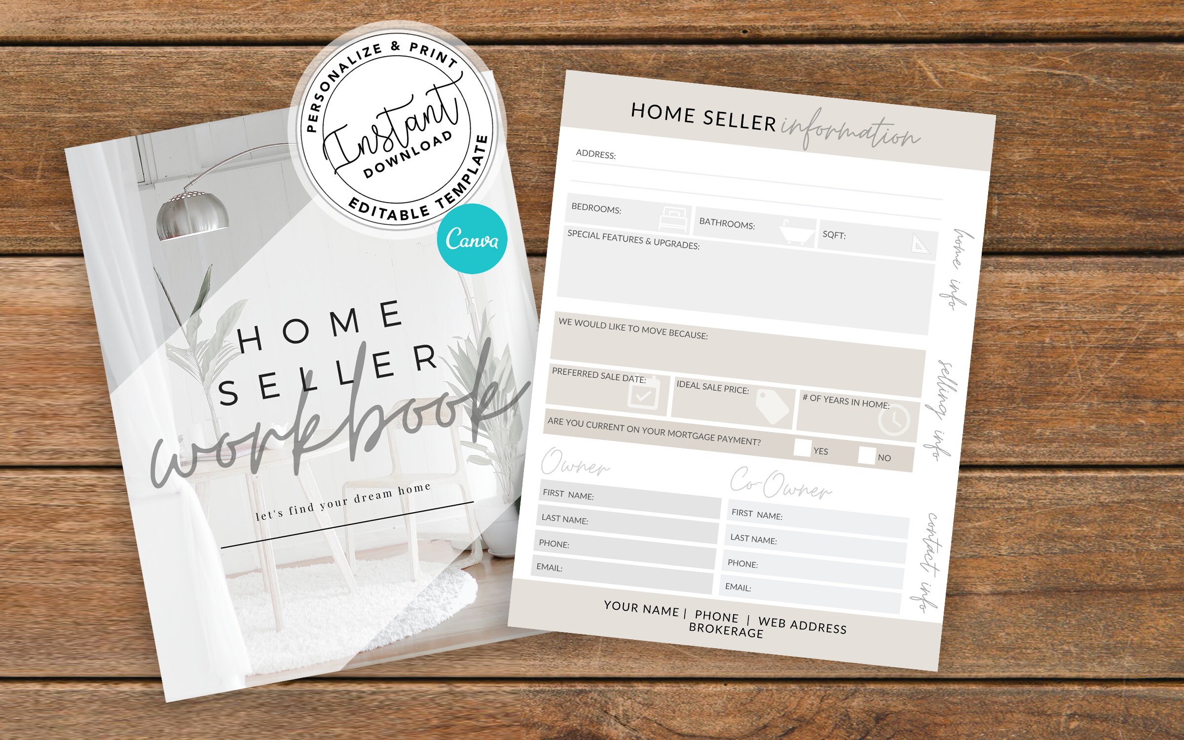 Home Seller Workbook Seller Questionnaire Real Estate | Etsy