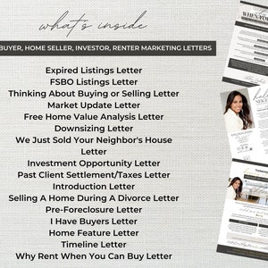 Real Estate Marketing Bundle, Prospecting, Farming Letter, Expired ...