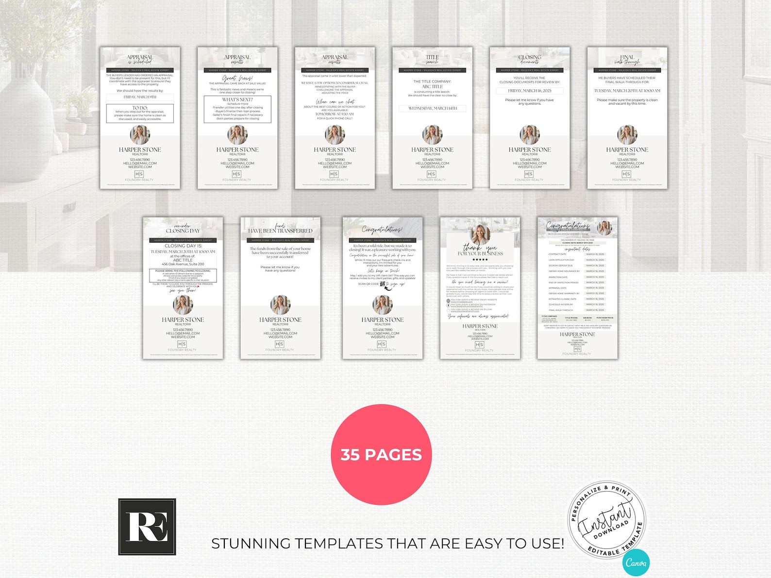 Seller Contract to Close Timeline Text Updates, Canva, Closing ...