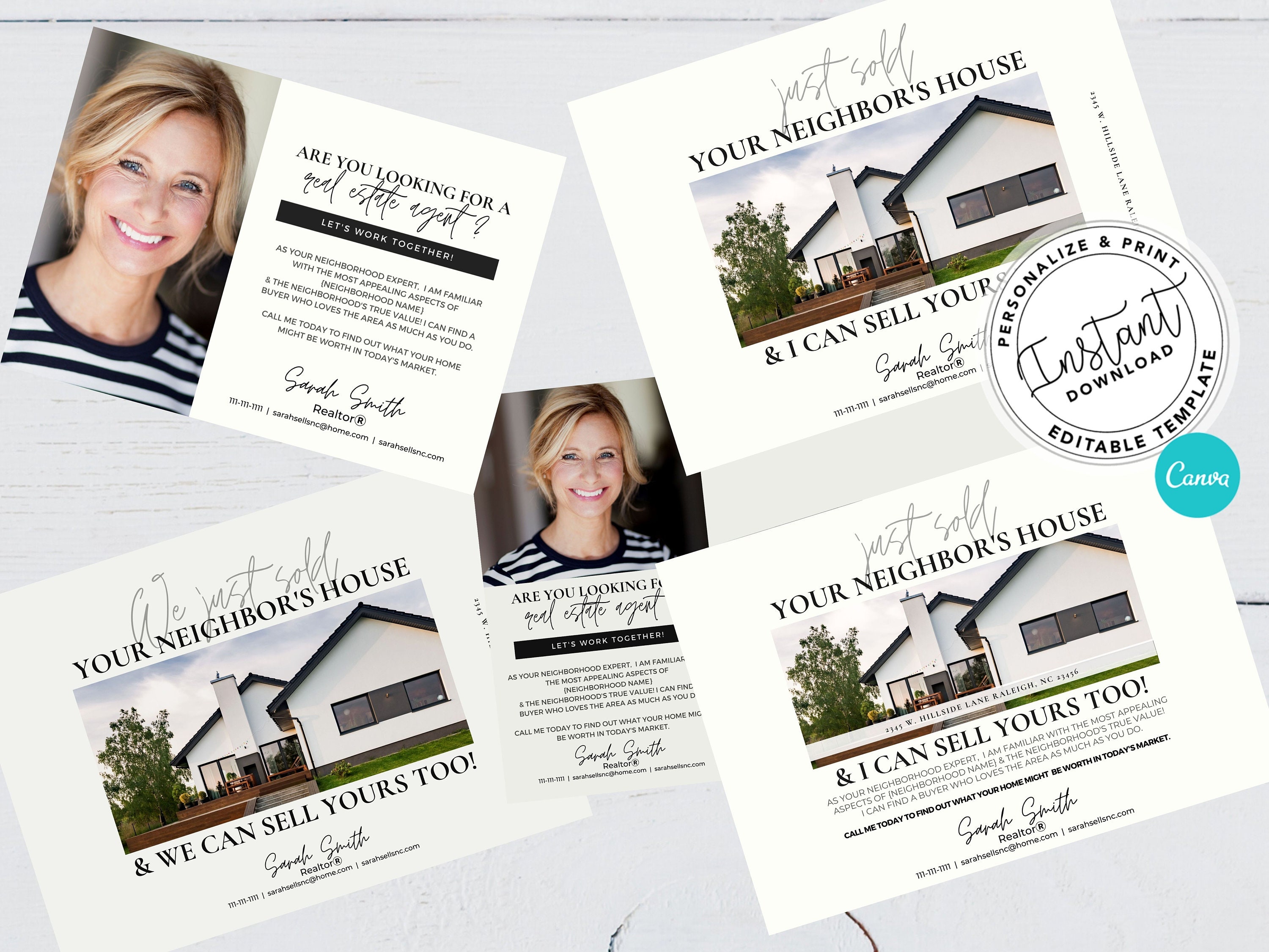 Real Estate Postcards, Sold Your Neighbors House Card, Agent Farming ...