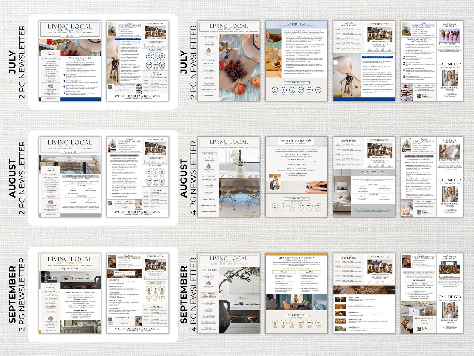 2025 Real Estate Newsletter Template Bundle Canva Templates Bundle Year ...