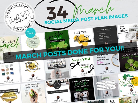 Real Estate March Social Media Posts Real Estate Marketing - Etsy