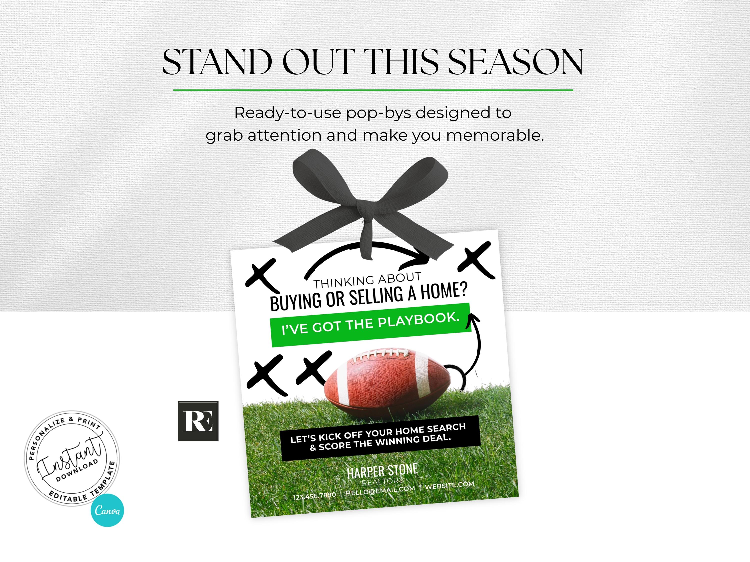 Football Real Estate Pop by Tag Canva Template, Realtor Marketing Fall ...