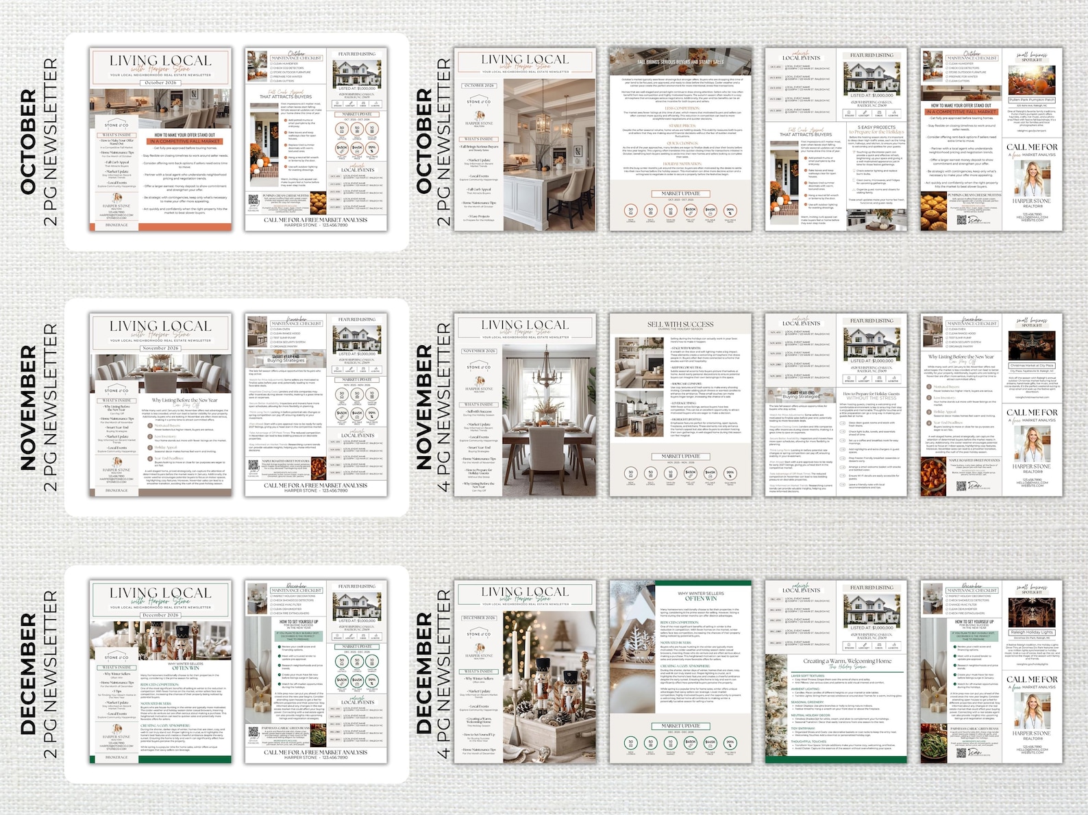 2026 Real Estate Newsletter Template Bundle Canva Templates Bundle Year ...