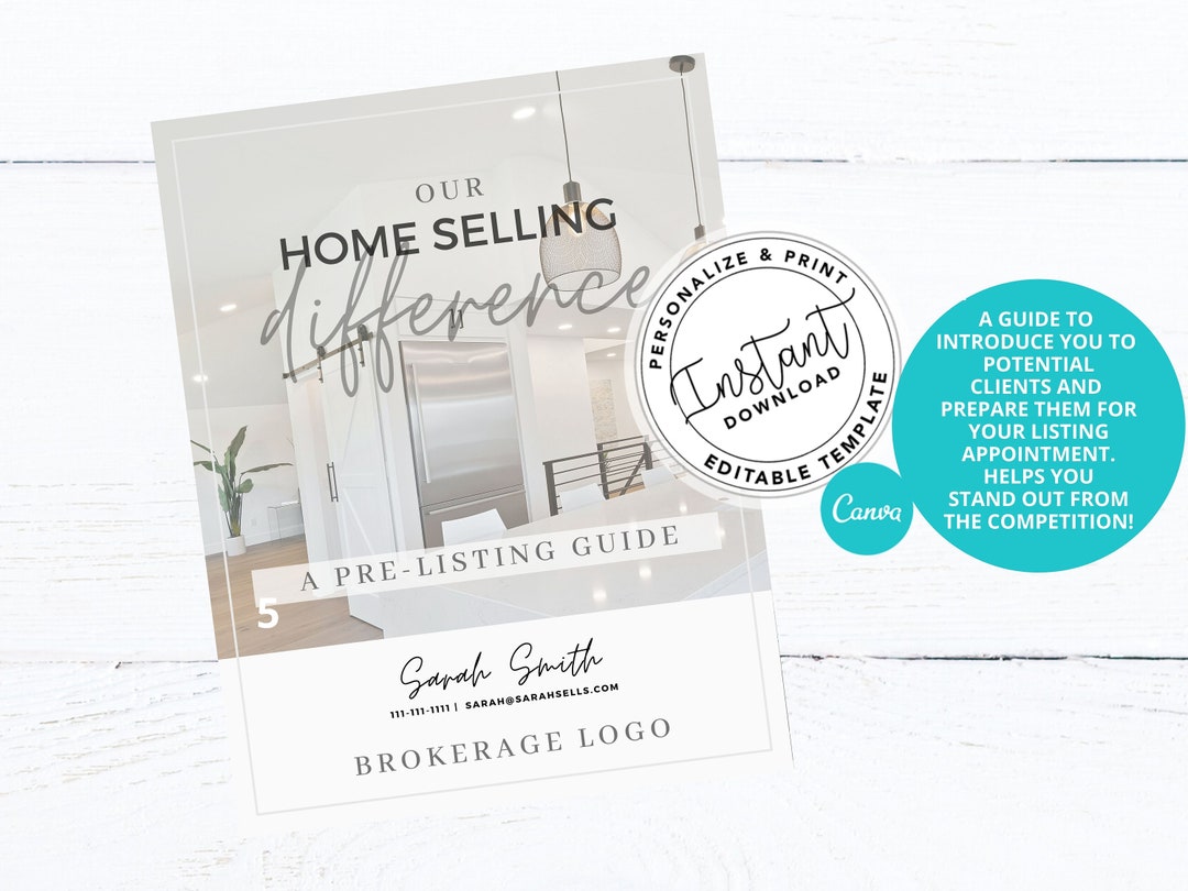 Pre-listing Guide for Sellers, Real Estate Marketing, Instant Download ...