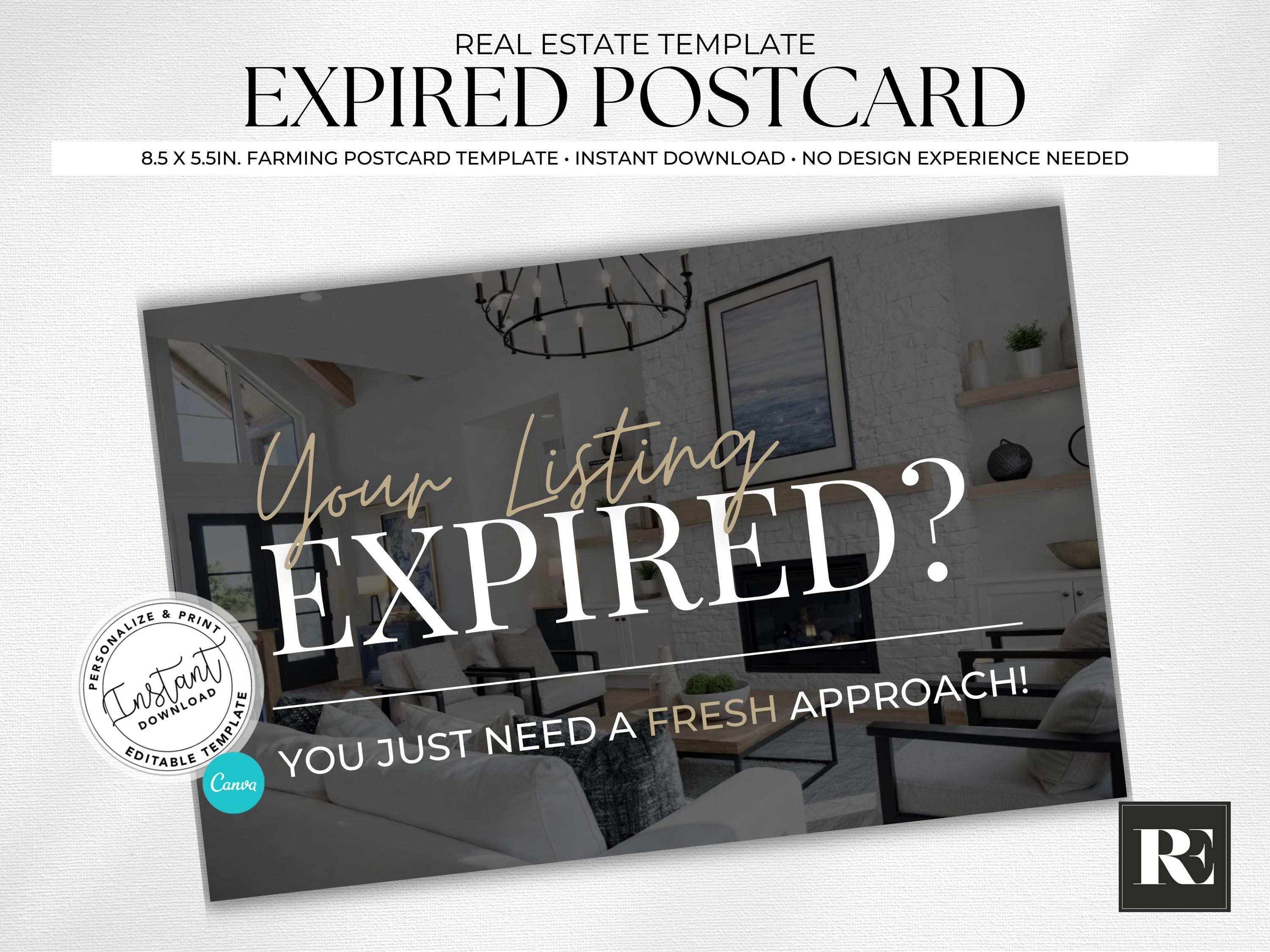 Expired Postcard Canva Template, Real Estate Templates , Real Estate ...