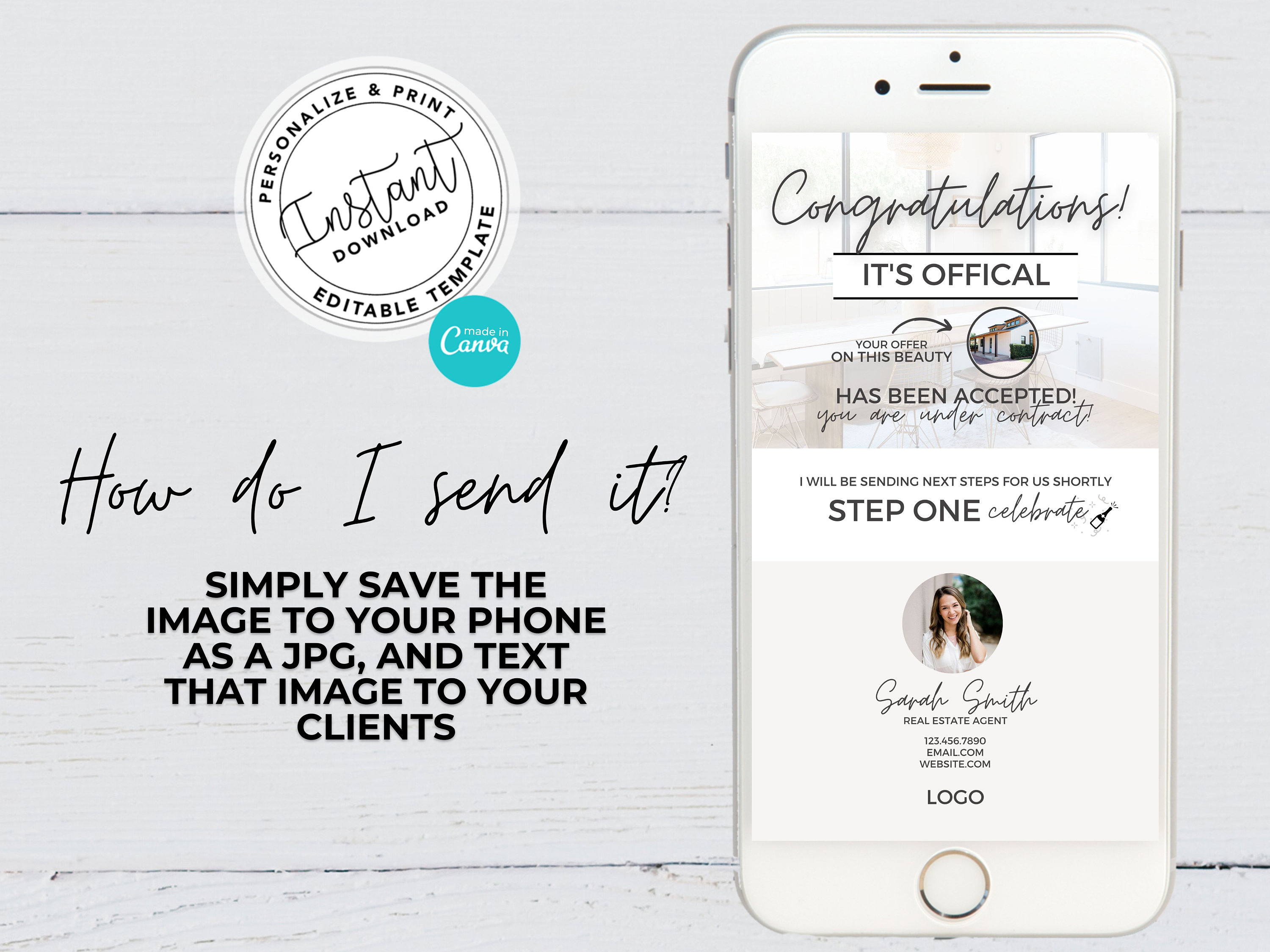Digital Congrats Under Contract Card Real Estate Marketing - Etsy