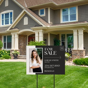 Real Estate Yard Sign, Open House Pointer, Real Estate Marketing, Canva ...