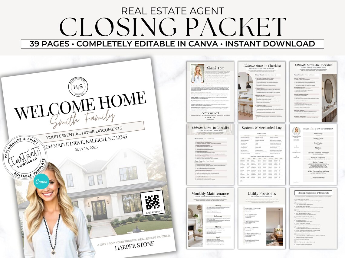 Closing Day Binder Template, Real Estate Closing Packet, New Homeowner ...