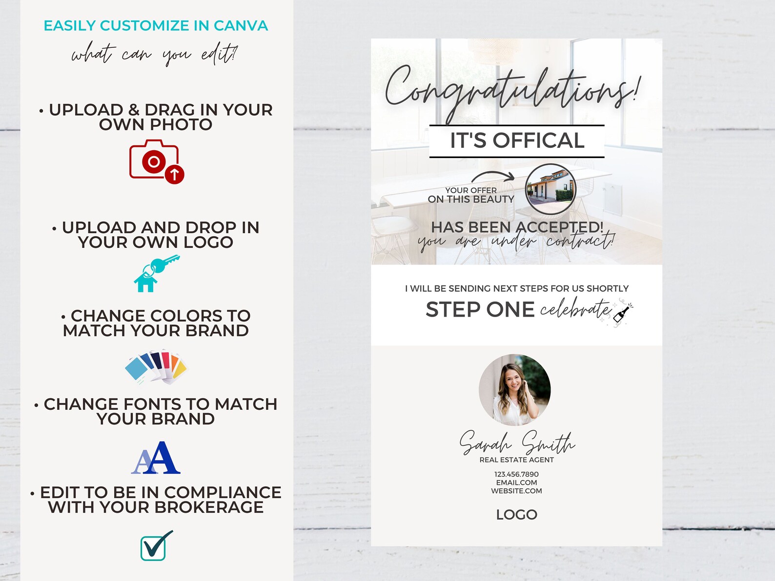 Digital Congrats Under Contract Card Real Estate Marketing - Etsy