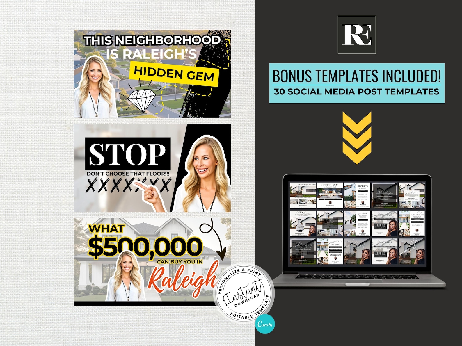 Real Estate Youtube Thumbnail Templates Canva | 30 Editable Thumbnails ...