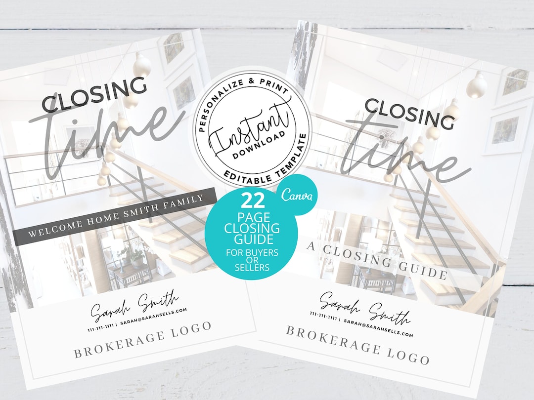 Real Estate Closing Guide, Welcome Home Packet, Agent Client Exit ...