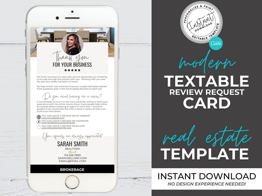 Textable Client Review Request, Real Estate Marketing, Client ...