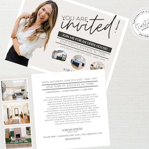 Open House Invite, Real Estate Marketing, Canva Template, Open House ...
