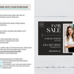 Real Estate Yard Sign, Open House Pointer, Real Estate Marketing, Canva ...