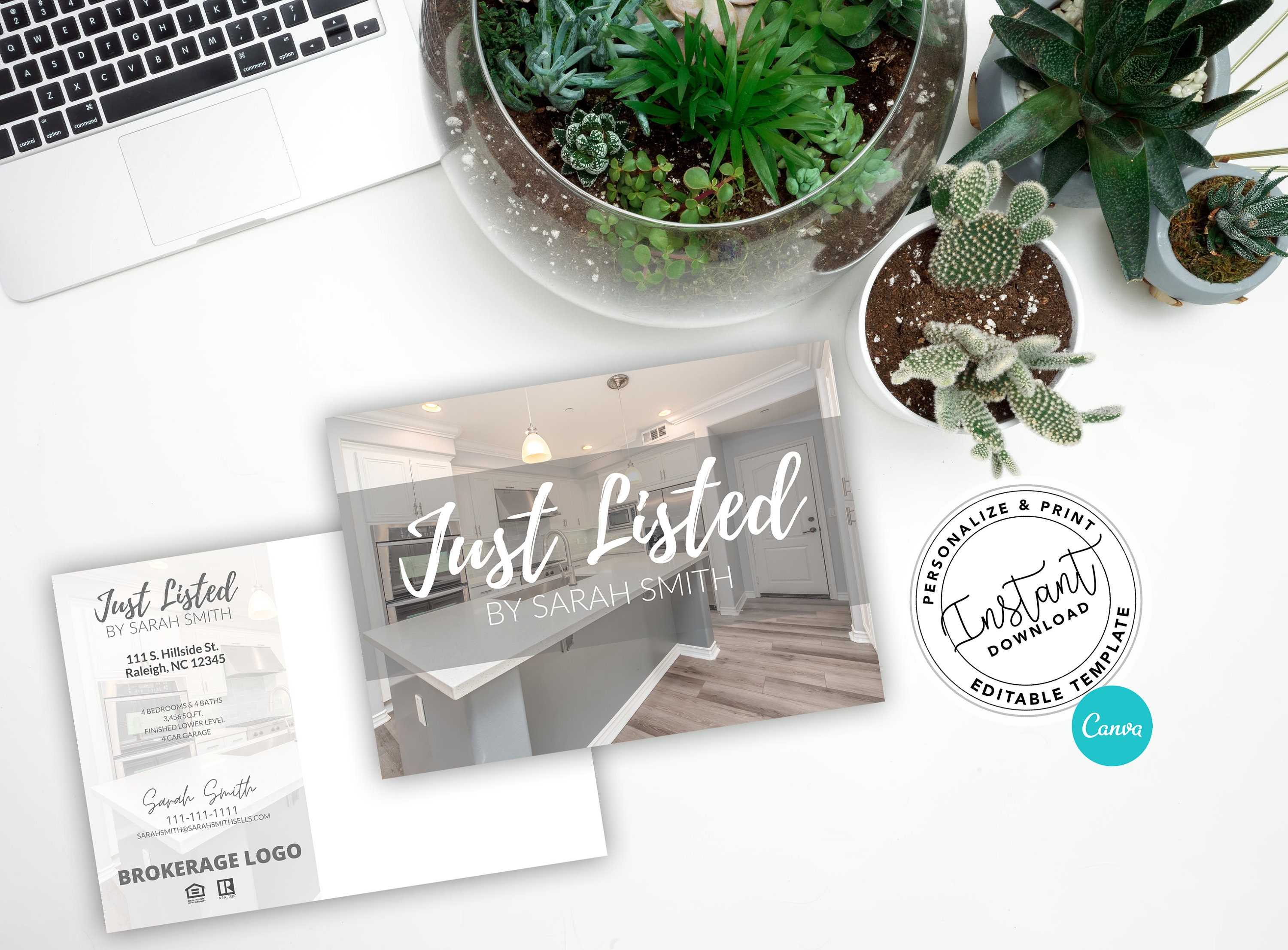 Real Estate Postcards Just Listed Real estate marketing | Etsy