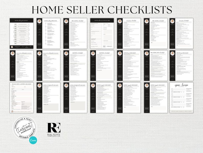 Realtor Home Seller Checklist Bundle, Editable Canva Templates, 2026 ...