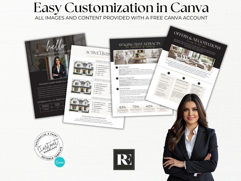 Real Estate Listing Presentation Canva Template, Luxury Home Seller CMA ...