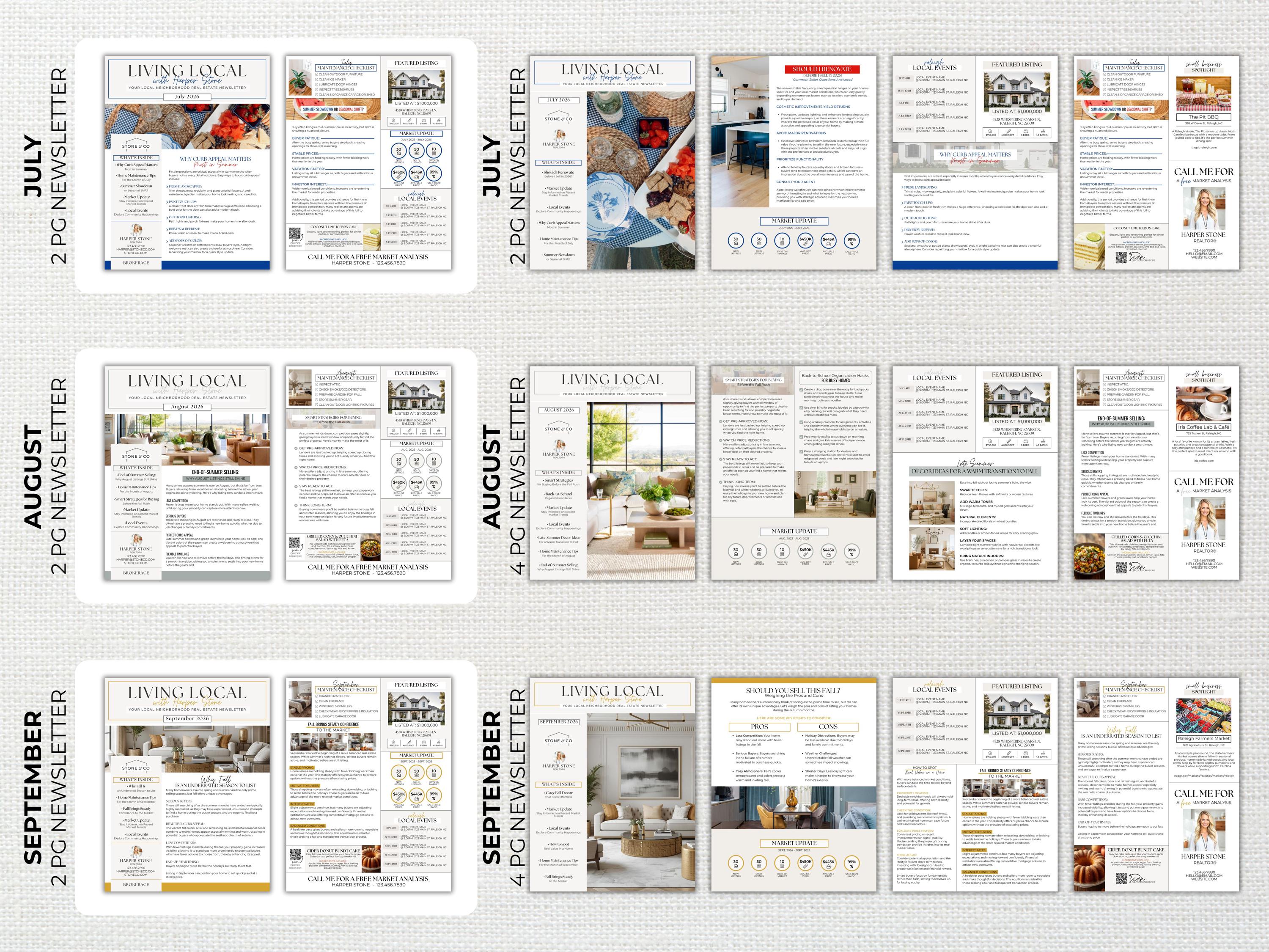 2026 Real Estate Newsletter Template Bundle Canva Templates Bundle Year ...