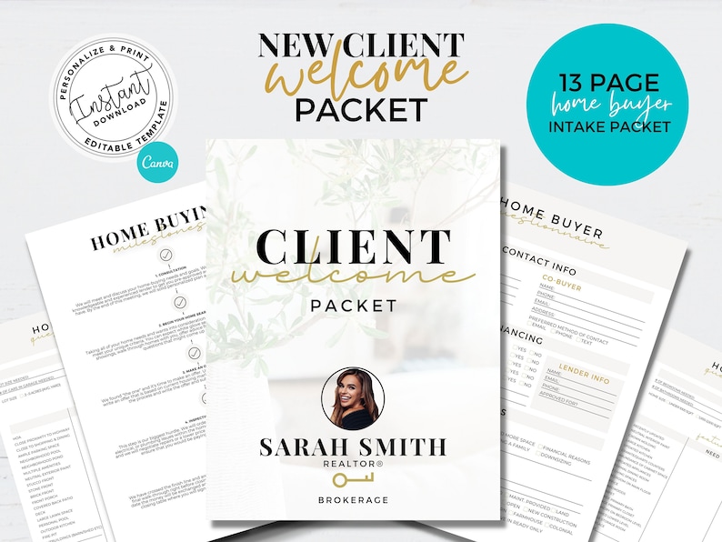 Real Estate Template Client Welcome Packet Home Buyer - Etsy