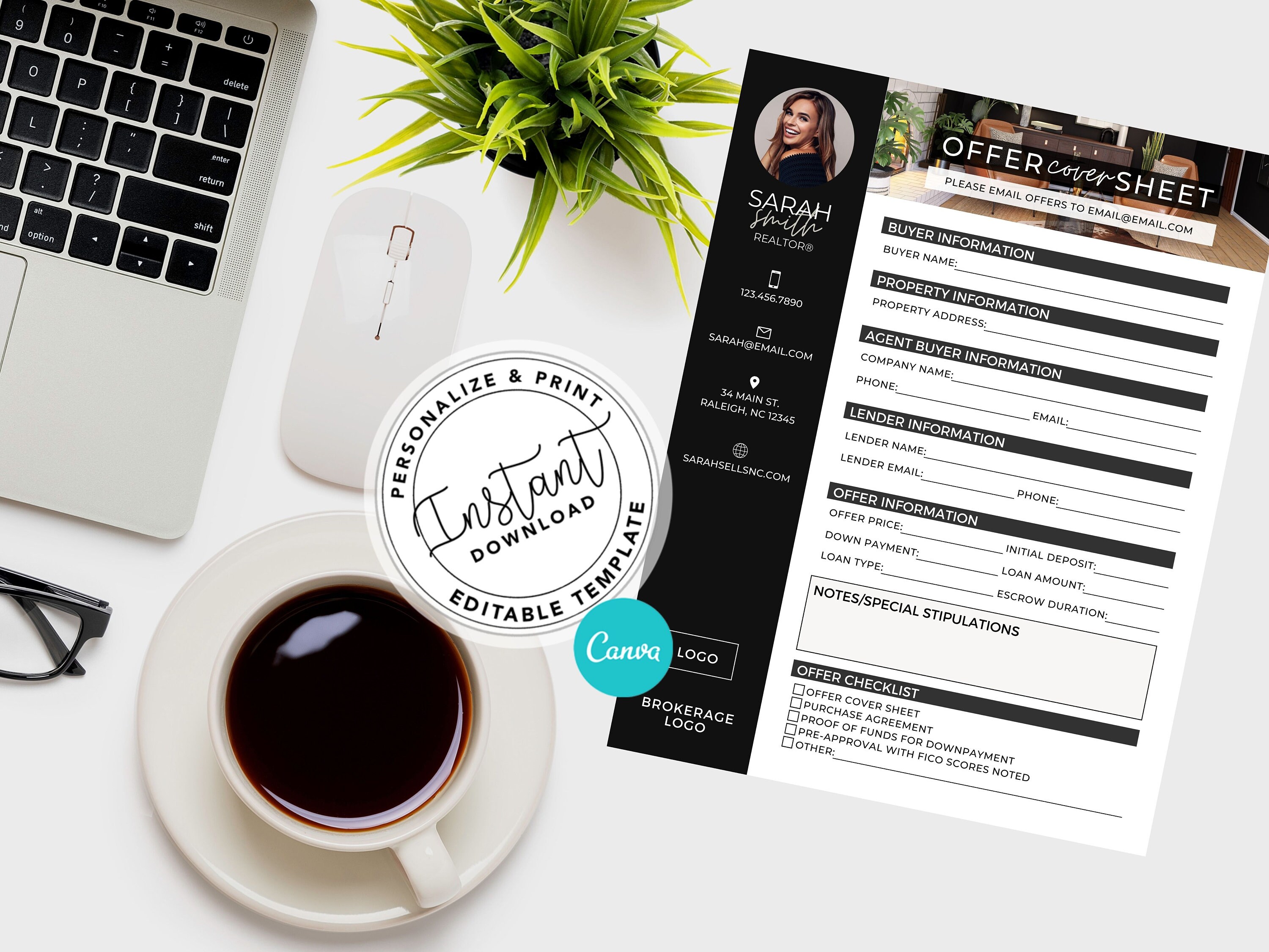 Real Estate Template, Real Estate Offer Cover Sheet, Real Estate ...