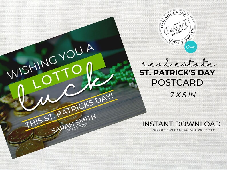 Real Estate St. Patricks Day Postcard Real Estate Marketing - Etsy