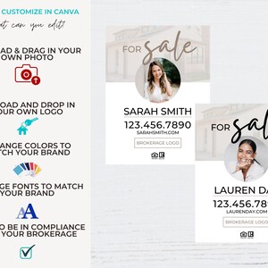 Real Estate Sign, Real Estate Listing Yard Sign, Custom for Sale, Agent ...