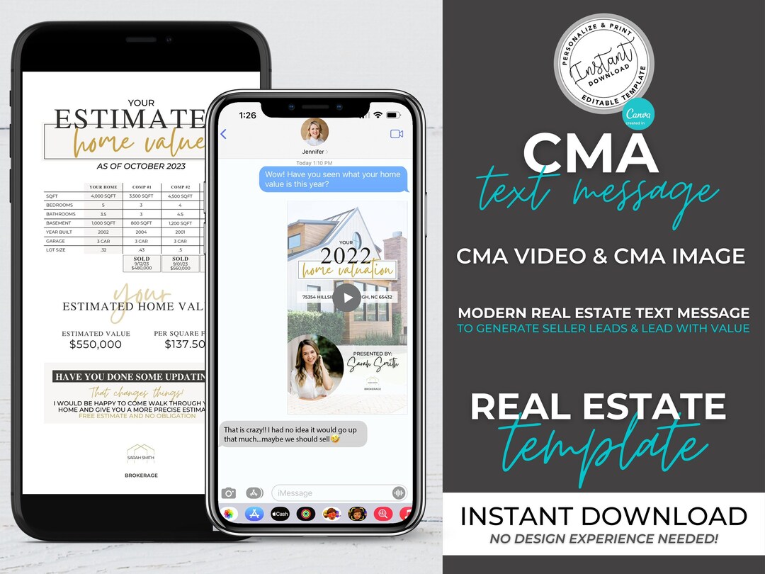 Real Estate CMA, CMA Text Message, CMA Video, Home Value, Home Equity, Real Estate Text Message ...