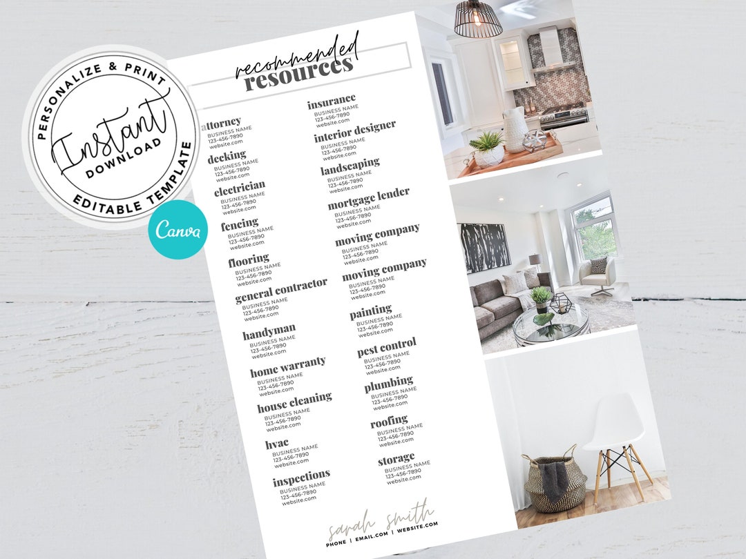 Real Estate Vendor Template, Real Estate Marketing, Preferred Vendors ...