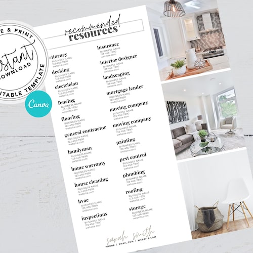 Real Estate Vendor Template Real Estate Marketing Preferred | Etsy