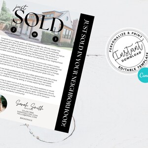 Home Seller Letter, Just Sold Letter, Real Estate Marketing, Real ...