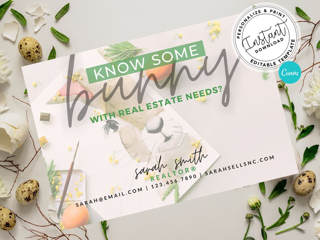 Realtor Spring Postcard, Real Estate Easter Postcard, Real Estate ...