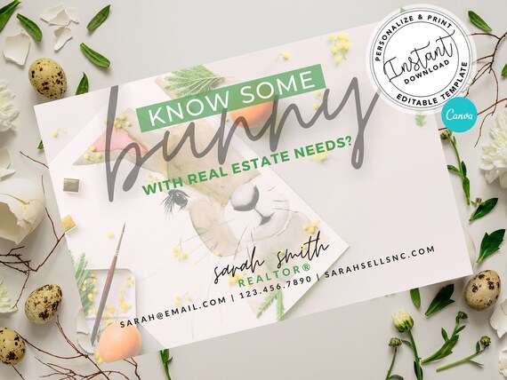 Realtor Spring Postcard Real Estate Easter Postcard Real - Etsy
