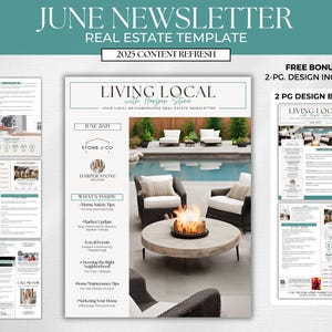 Real Estate Newsletter Template: June Marketing, Canva Editable ...
