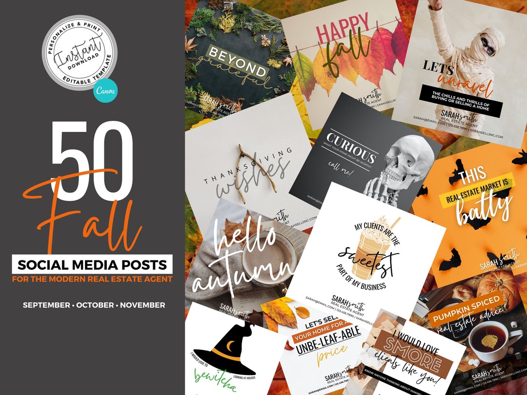 Real Estate Instagram Fall, Autumn Facebook Posts, Fall, Halloween ...