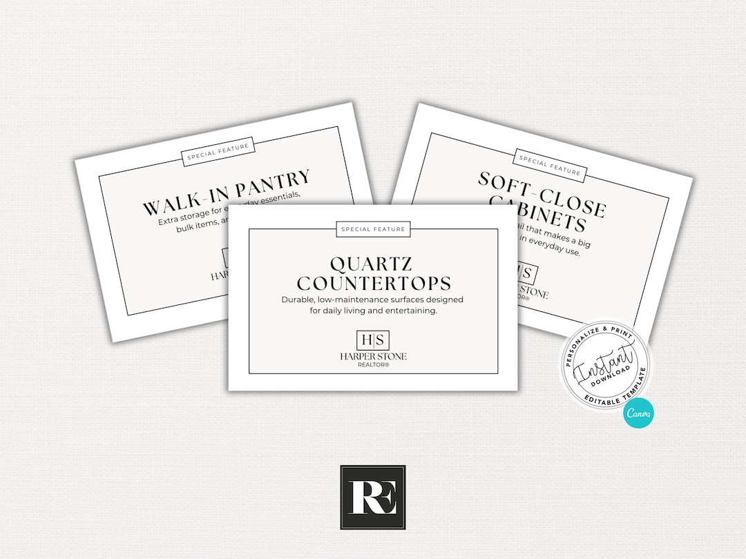 Open House Feature Signs Canva Template, Real Estate Marketing Feature ...
