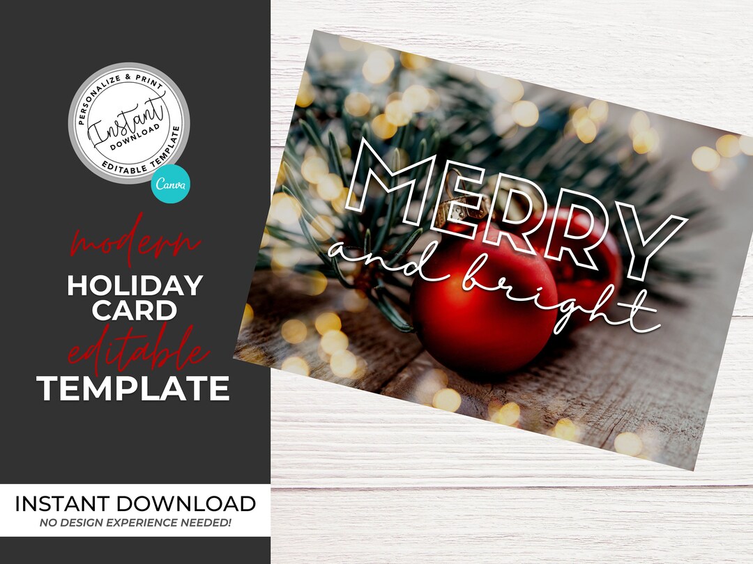 Canva Editable Christmas Card Template, Entrepreneur Holiday Card ...