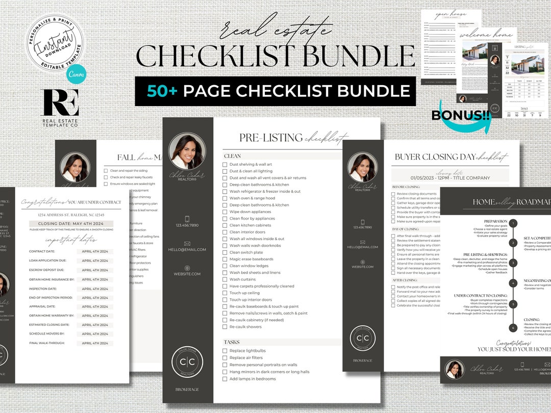 Real Estate Checklist Bundle, Real Estate Marketing, Buyer Checklist ...