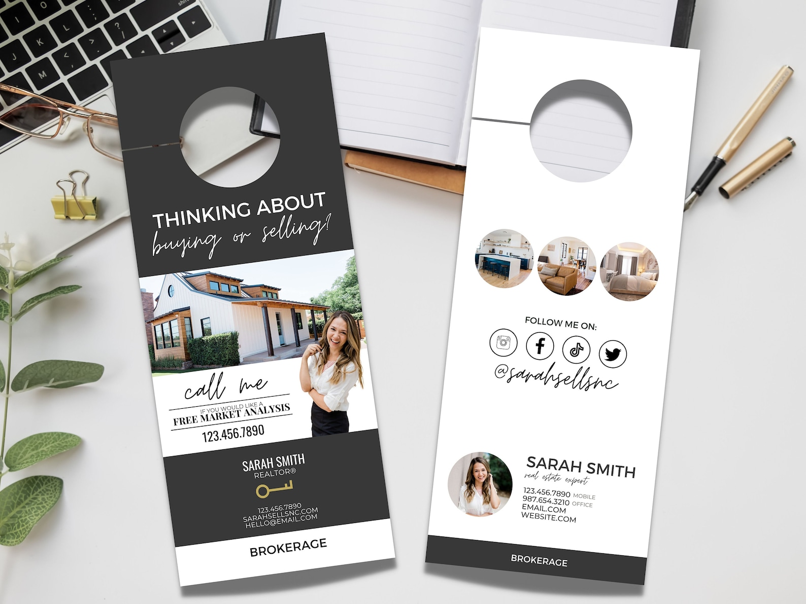 Real Estate Door Hanger, Real Estate Marketing, Door Hanger Tag ...