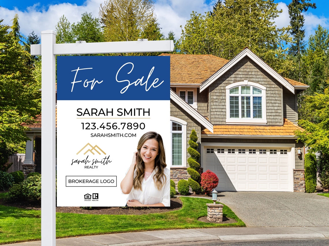 Real Estate Sign, Real Estate Listing Yard Sign, Custom for Sale, Agent ...