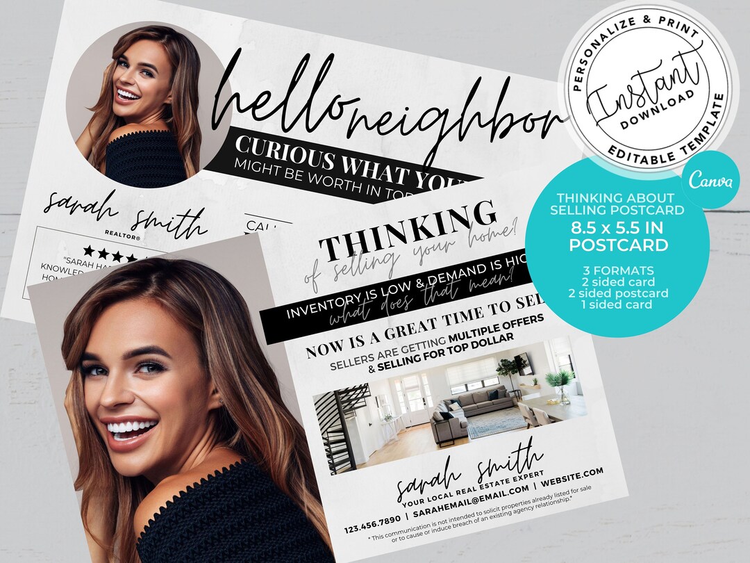 Real Estate Postcard, Agent Thinking of Selling, Agent Farming Card ...