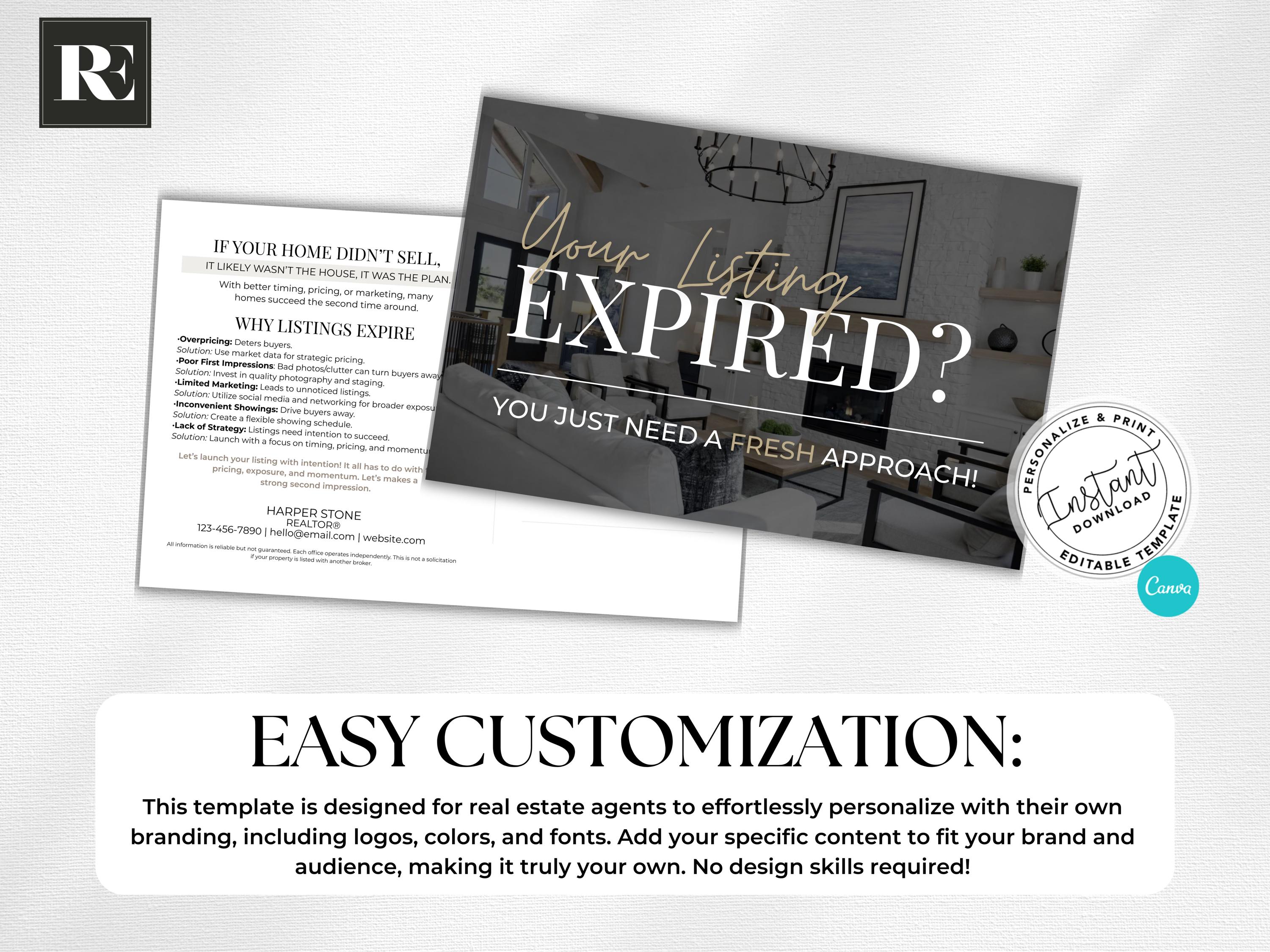 Expired Postcard Canva Template, Real Estate Templates , Real Estate ...